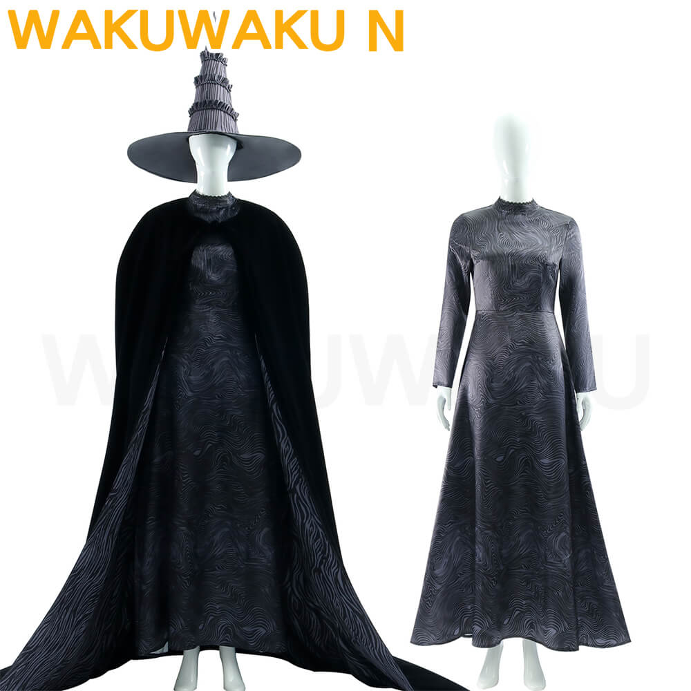 Elphaba‌ Cosplay Costume WakuWaku Wicked Black Dress Cloak Hat ...